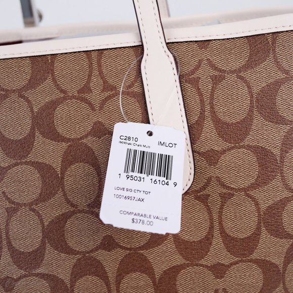 Coach | Bags | Nwt Coach City Tote In Signature Canvas With Love | Poshmark